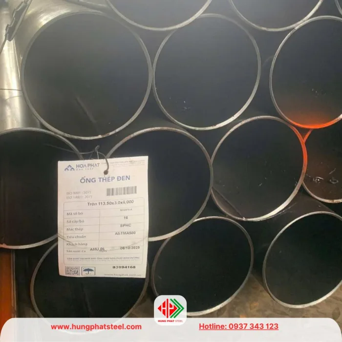 Ống thép đen Phi 114 (DN100) - Thép Hùng Phát